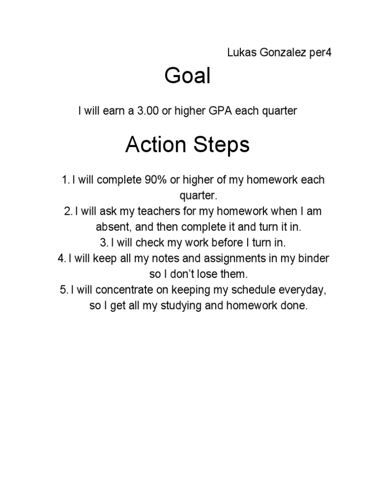 Goal Action Steps | PDF