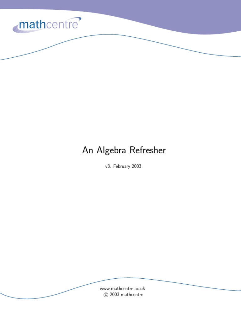 Algebra Questions Refresher Course | PDF | Factorization | Zero Of A ...