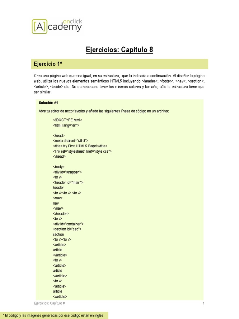 025 Ejercicios Del Capitulo 8 HTML5 y CSS3. | PDF | HTML | Hojas de ...