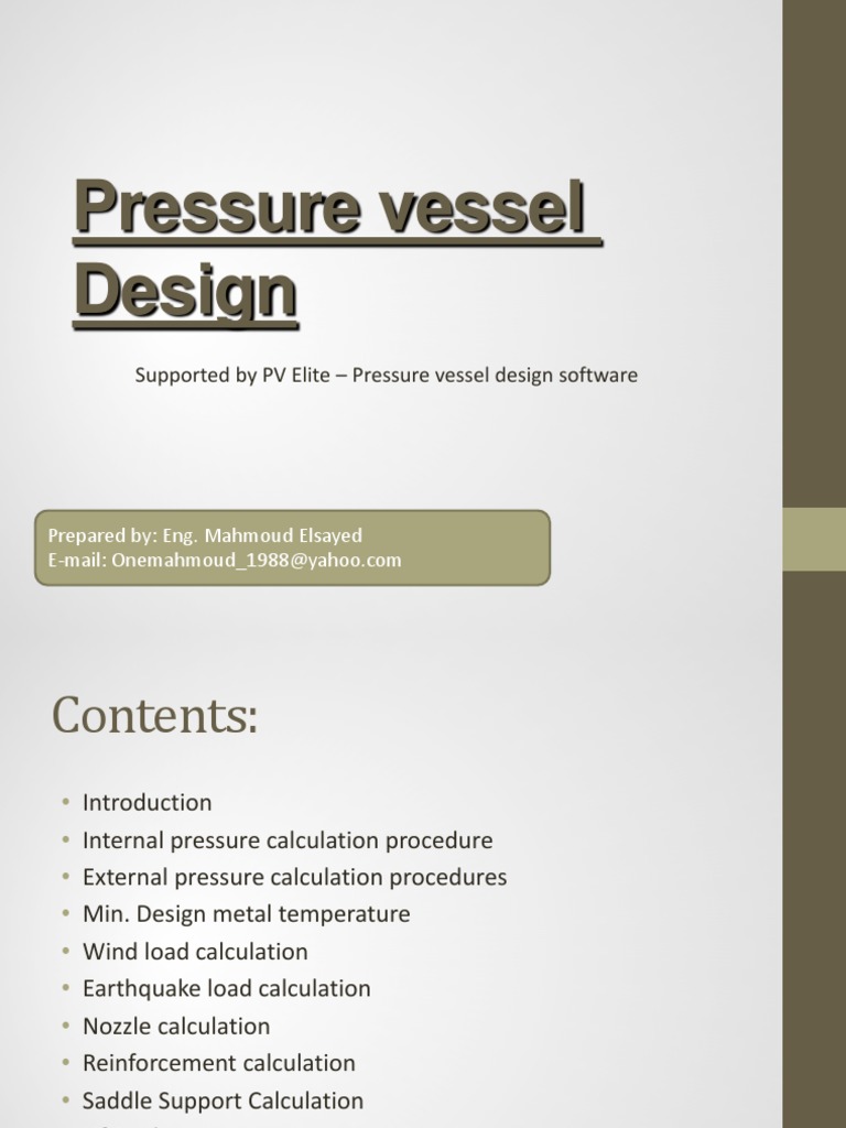 Pressure Vessel Design Calculations Guide | PDF | Stress (Mechanics ...
