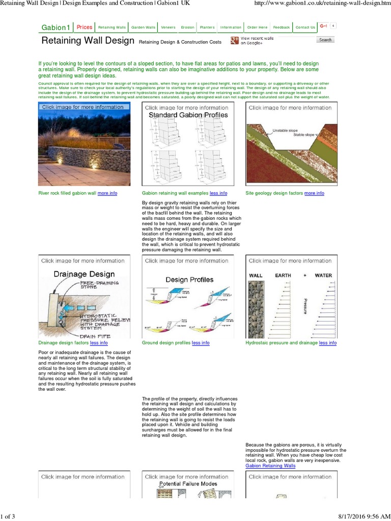 Retaining Wall Design _ Design Examples and Construction _ Gabion1 UK ...