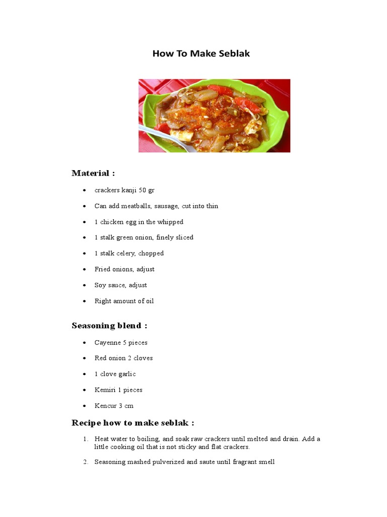 Procedure Text Naeni F | PDF | Sausage | Chili Pepper