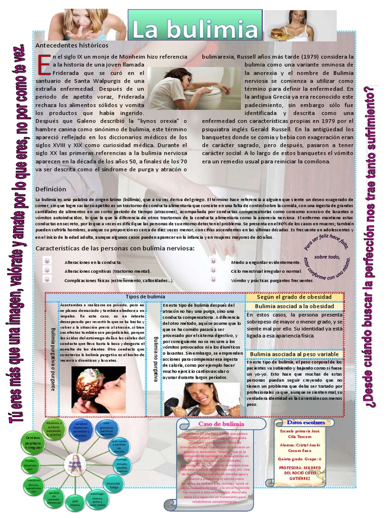 Poster Sobre La Bulimia 2 | PDF | Bulimia nerviosa | Desorden alimenticio
