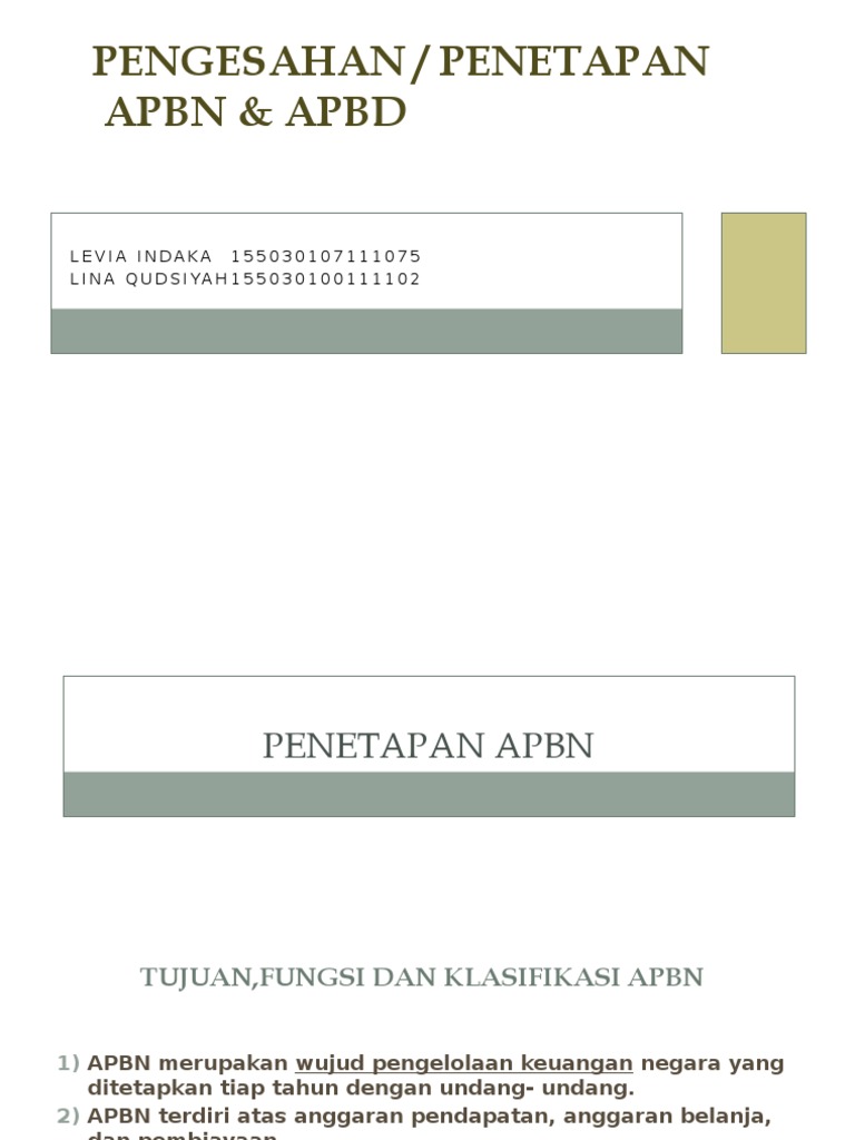Mekanisme Penyusunan Dan Penetapan APBN. | PDF