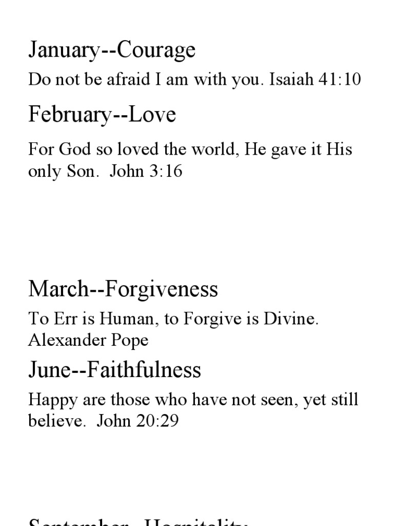 Virtue of The Month | PDF