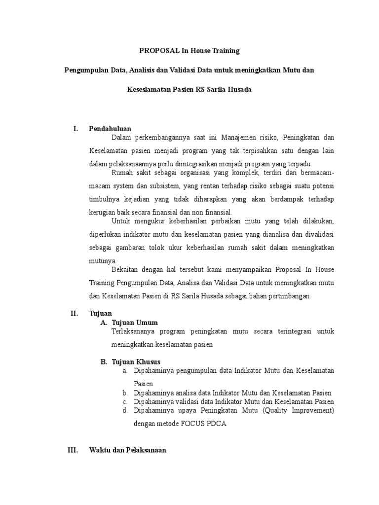 PROPOSAL in House Training | PDF
