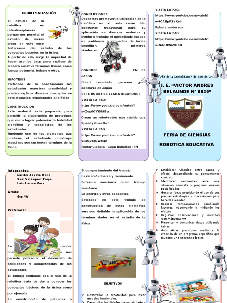 Robotica Triptico | Robotics | Physics & Mathematics
