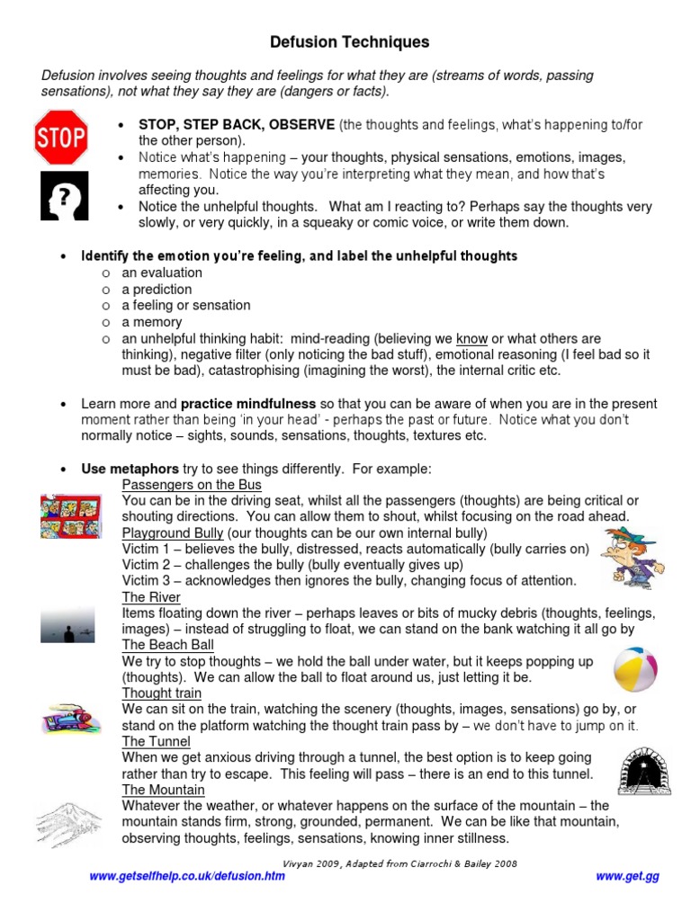 Defusing_Exercises.pdf | Thought | Bullying | Free 30-day Trial | Scribd