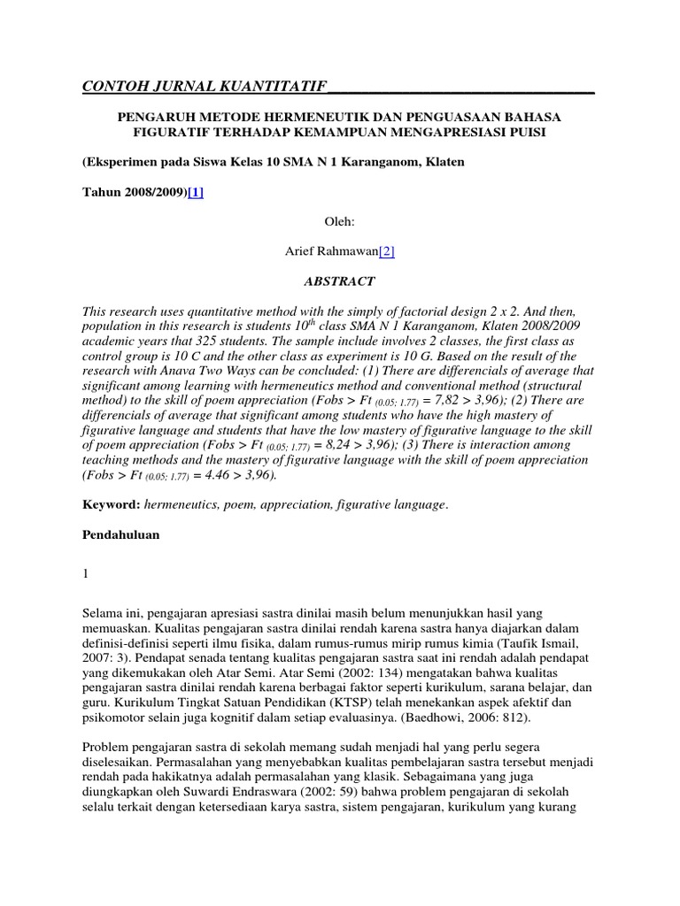 CONTOH JURNAL KUANTITATIF