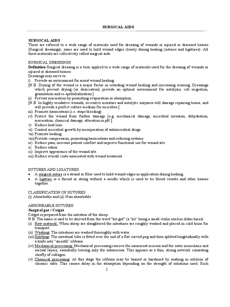 B.pharma 1st Year Ligatures-Sutures Notes | PDF | Surgical Suture ...
