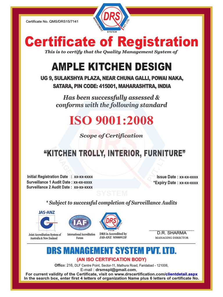 Iso 9001 Sample (DRS) | PDF