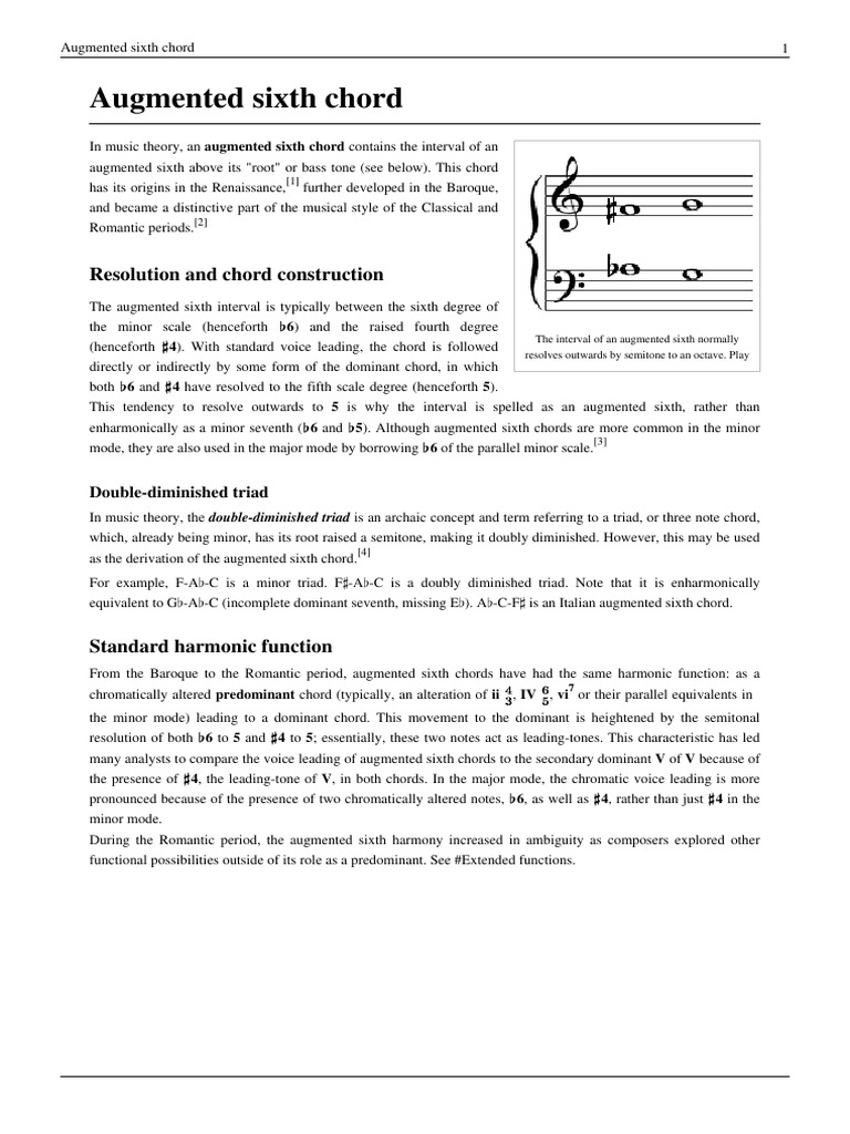 Augmented Sixth Chord | PDF | Chord (Music) | Music Theory
