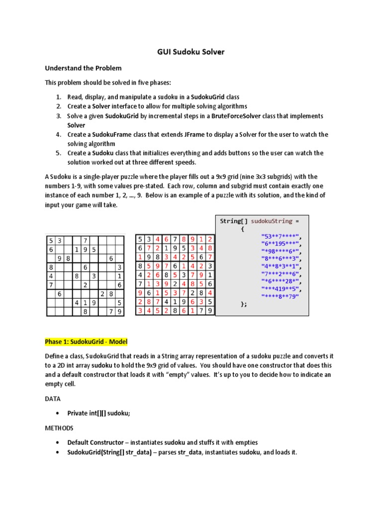 CST 338 Final Sudoku Specs | PDF | Constructor (Object Oriented Programming) | Programming