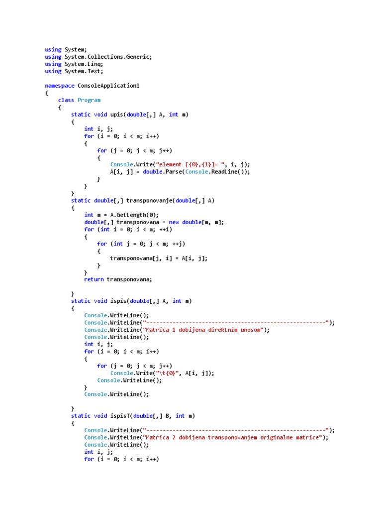 Program Using Using Using Using Namespace Class Static Void Double Int 0764