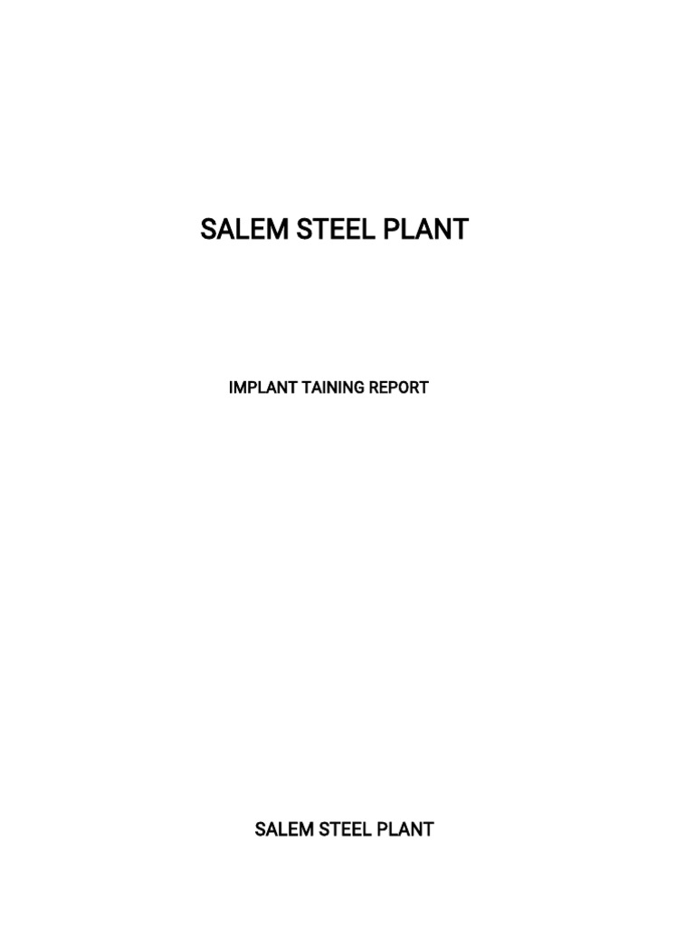 Salem Steel Plant | PDF