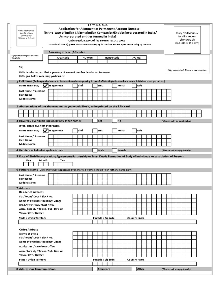 Form 49 A | PDF | Identity Document | Government
