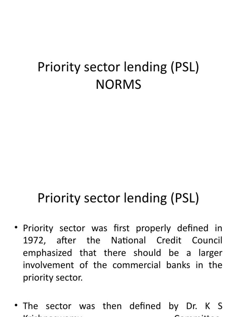 Priority Sector Lending | PDF | Economies | Loans