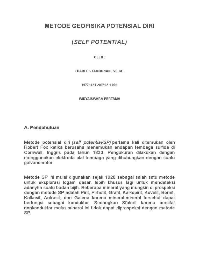 Metode Geofisika Potensial Diri | PDF | Sains & Matematika | Teknologi & Rekayasa