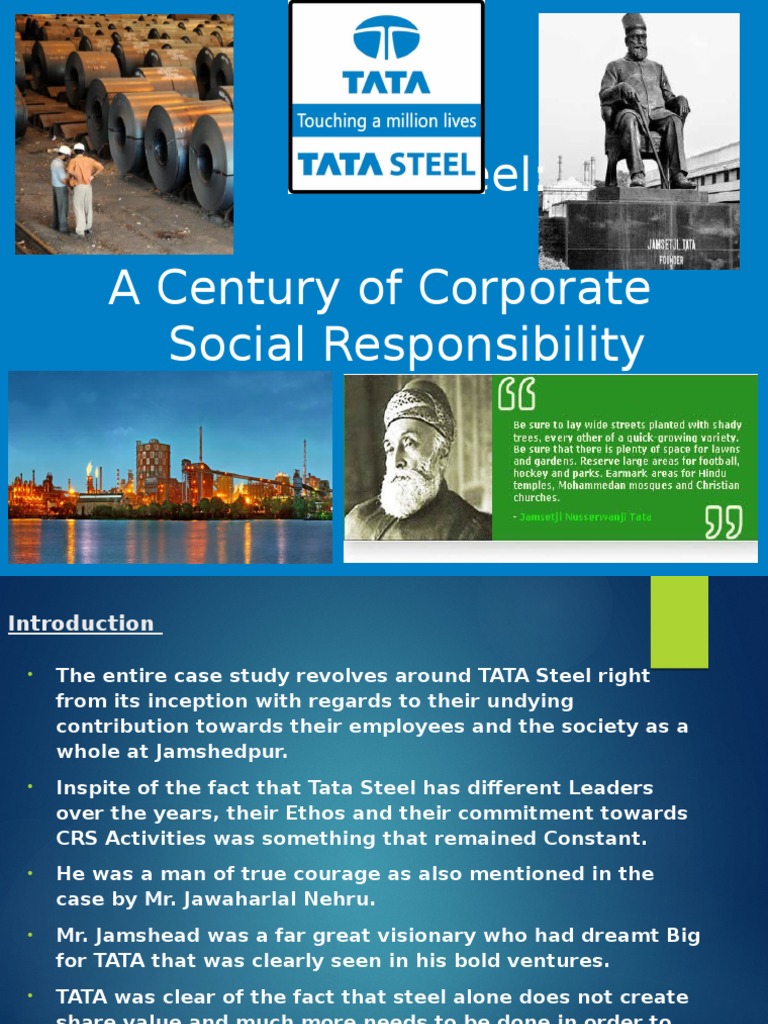 TATA Steel: A Century of Corporate Social Responsibility | PDF