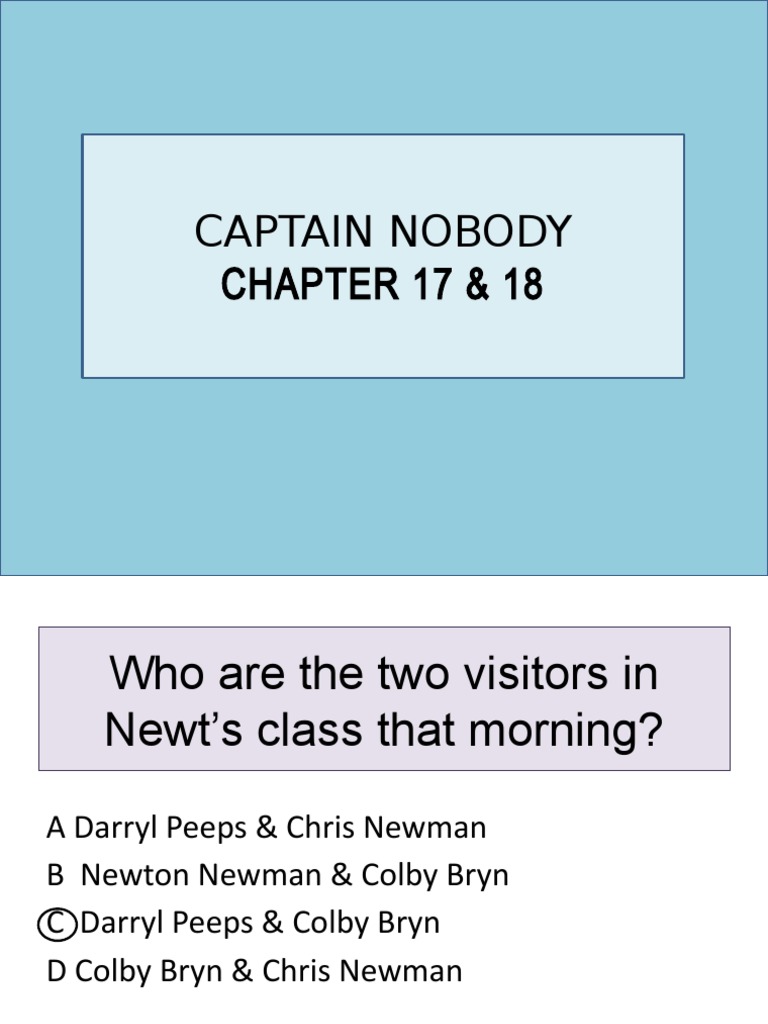 Captain Nobody CHAPTER 17 & 18 | PDF