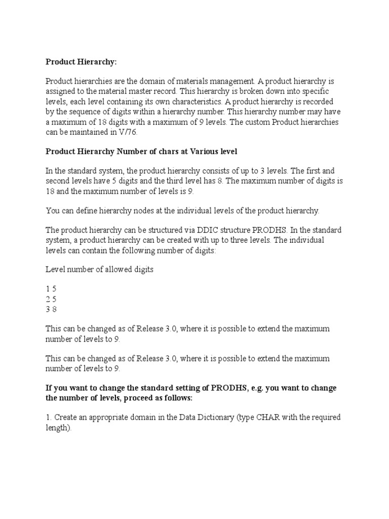 Product Hierarchy Config | PDF | Hierarchy | Data