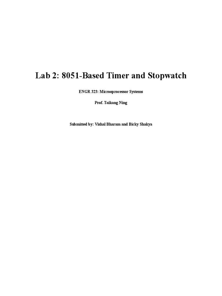 Lab 1+2 Timer and Stopwatch | PDF | Microcontroller | Subroutine