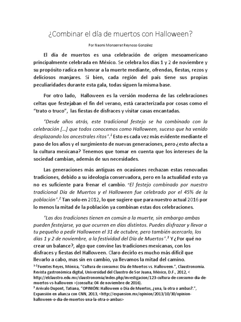 Día de Muertos y Halloween: Fusión Cultural | PDF | Víspera de Todos ...