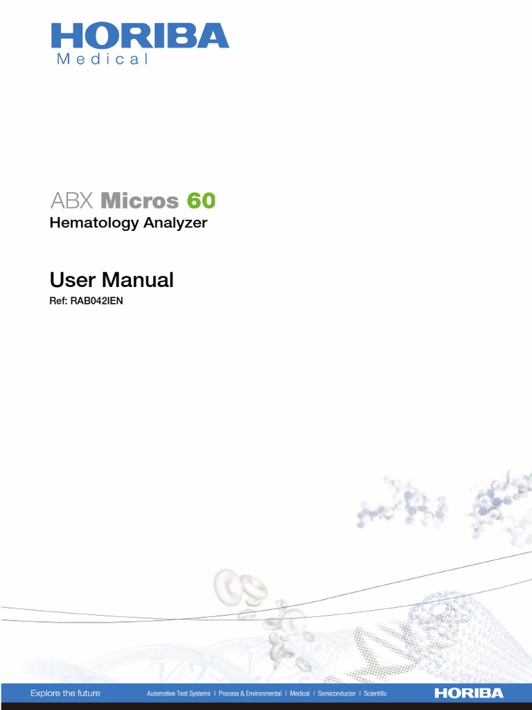 Horiba ABX Micros 60 - User Manual PDF | PDF | Electrostatic Discharge | White Blood Cell