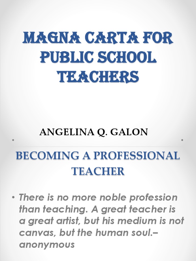 Magna Carta for Public School Teachers | Teachers | Oath Of Office