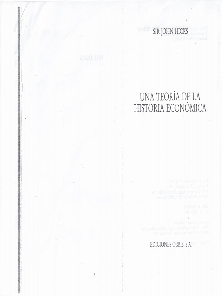 Una Teoría de La Historia Económica - Sir John Richard Hicks | PDF