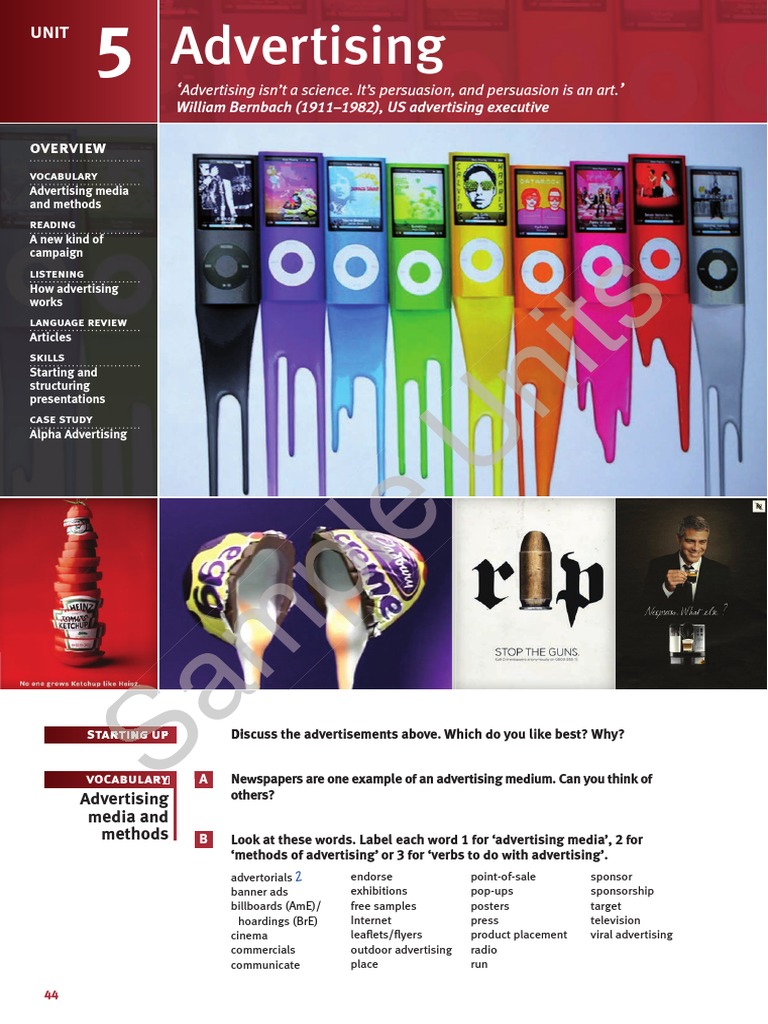Advertising Media and Methods Overview | PDF | Television Advertisement ...