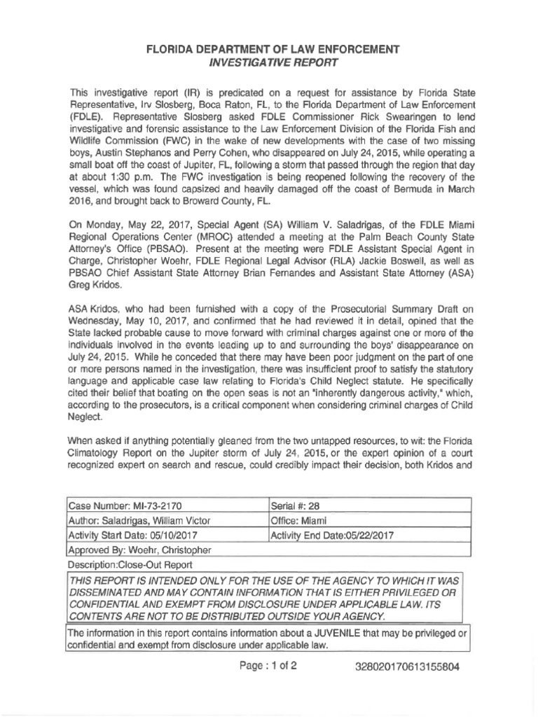 FDLE Report On Austin and Perry | PDF