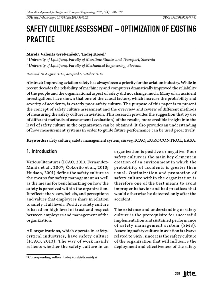 Safety Culture Assessment | PDF | Safety | Survey Methodology