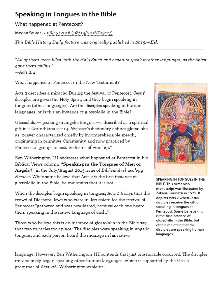 Speaking in Tongues in the Bible | Glossolalia | Pentecost