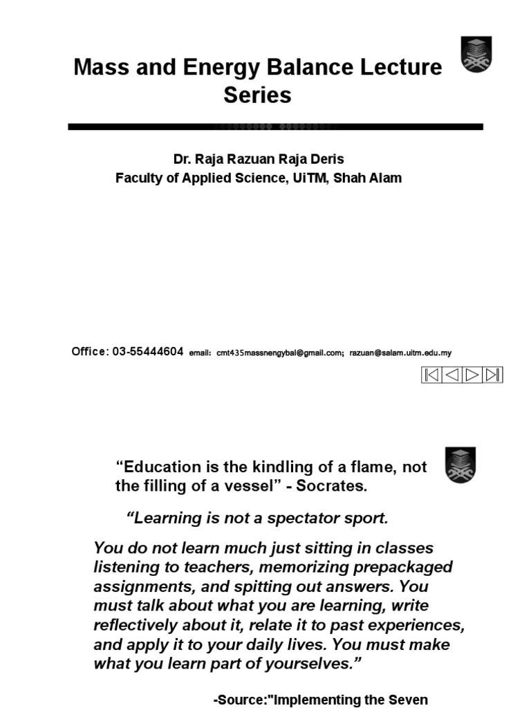 Mass & Energy Balance - Introduction To Process Variables | PDF | Mole (Unit) | Pressure