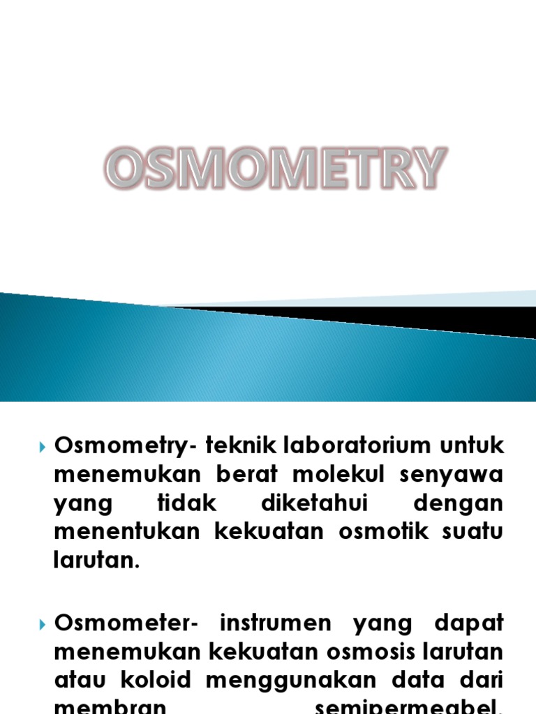 Osmometry | PDF