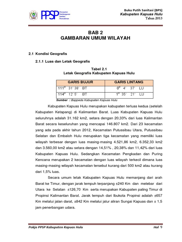 Bab 2 Gambaran Umum Wilayah PDF | PDF