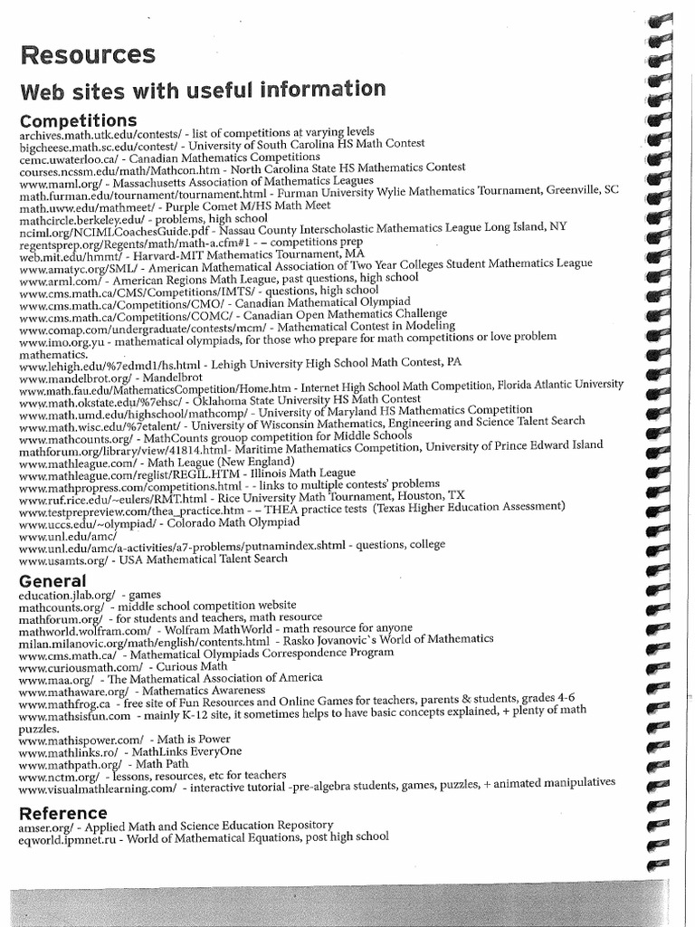Math Resources From AMC | PDF