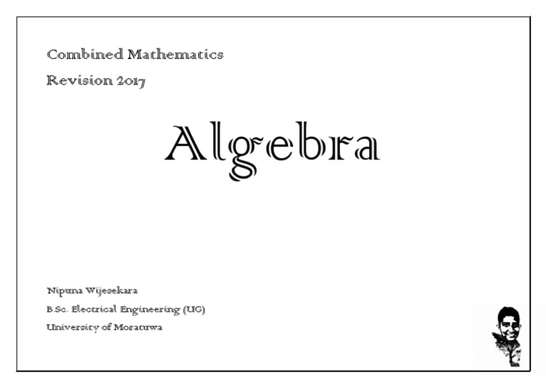Algebra: Combined Mathematics Revision 2017 | PDF