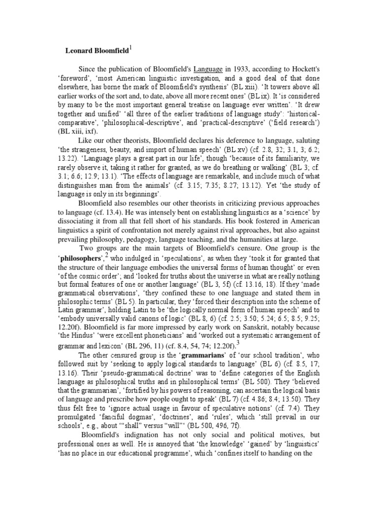 Leonard Bloomfield | PDF | Phoneme | Linguistics