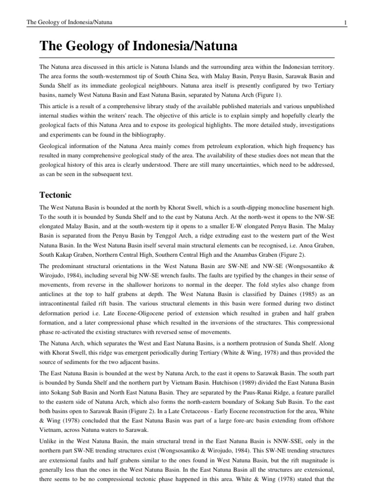 The Geology of Indonesia-Natuna | PDF | Sedimentary Basin | Petroleum ...