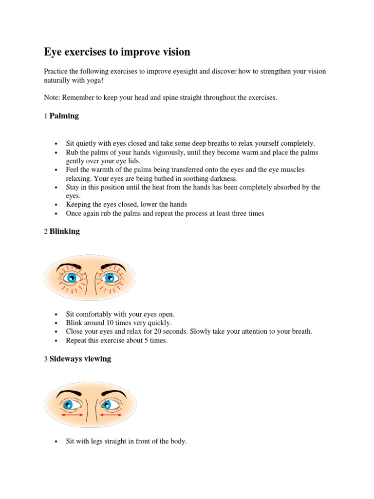 Eye Exercises for Vision Improvement | PDF | Breathing | Eye