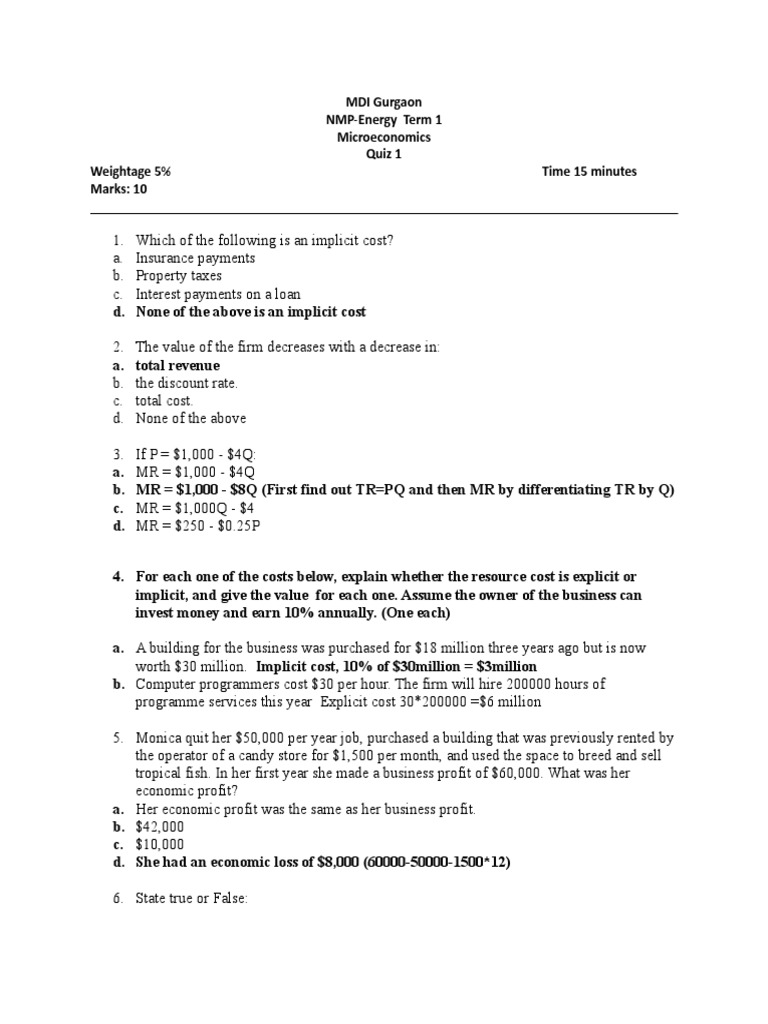 MicroEco Sample PPR | PDF | Present Value | Profit (Accounting)