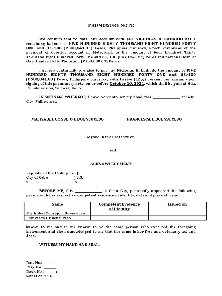 Promissory Note | PDF