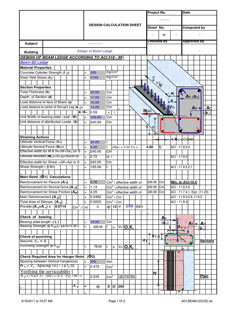 LEDGE Beam Design | PDF | Strength Of Materials | Beam (Structure)