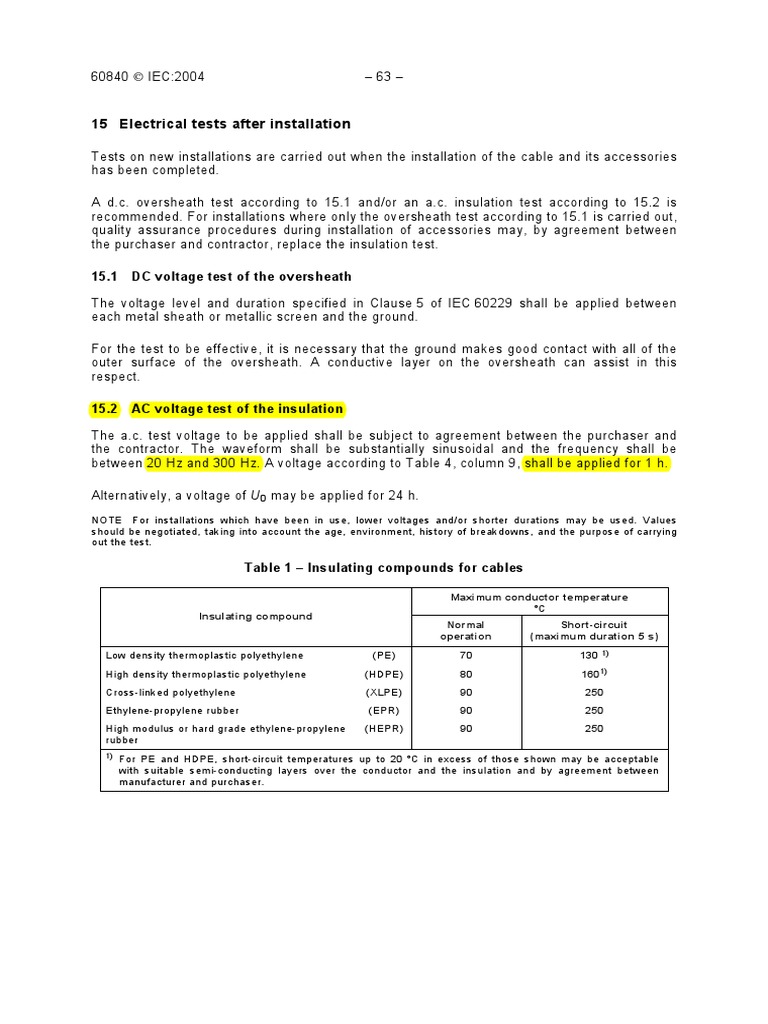 Hvac - Iec 60840 | PDF | Insulator (Electricity) | Polyethylene