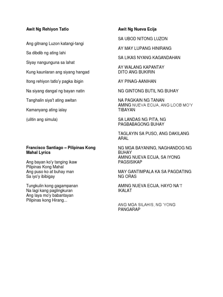 Awit NG Rehiyon III