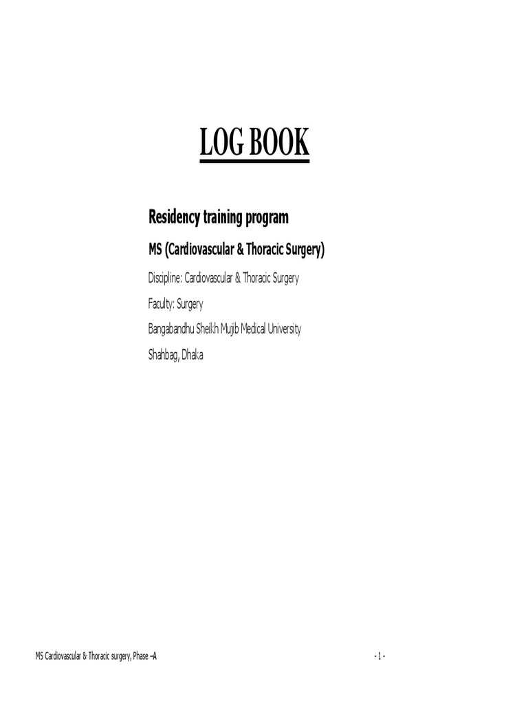1410575111-79-Ms Cvts Phase - A & B Logbook | PDF | Surgery | Health Care