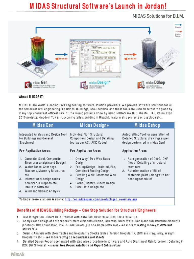 MIDAS Structural Software Introduction | PDF | Structural Steel | Software