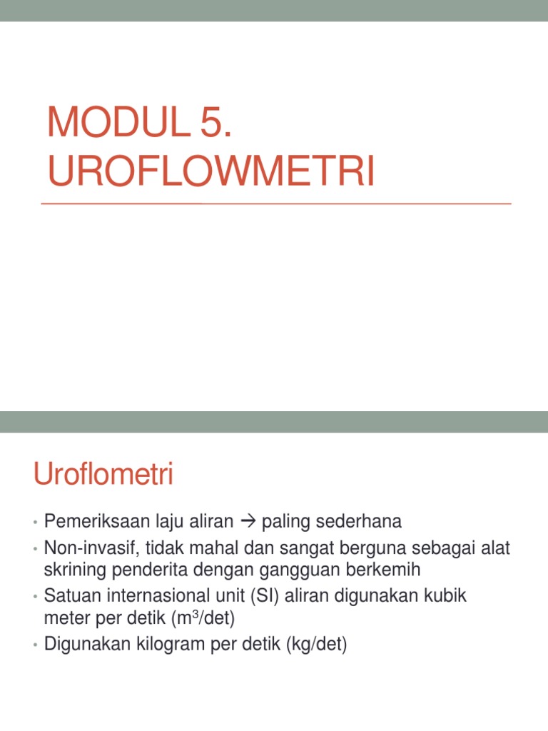 Modul 5 Uroflowmetri | PDF